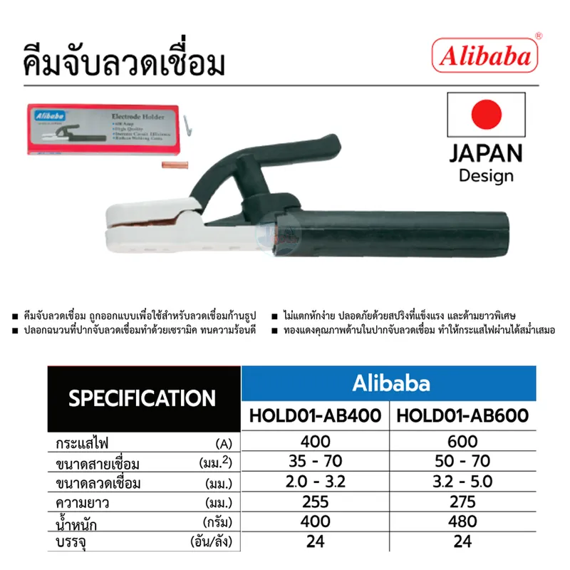 คีมจับลวดเชื่อม Alibaba AB-600 - Talaytools