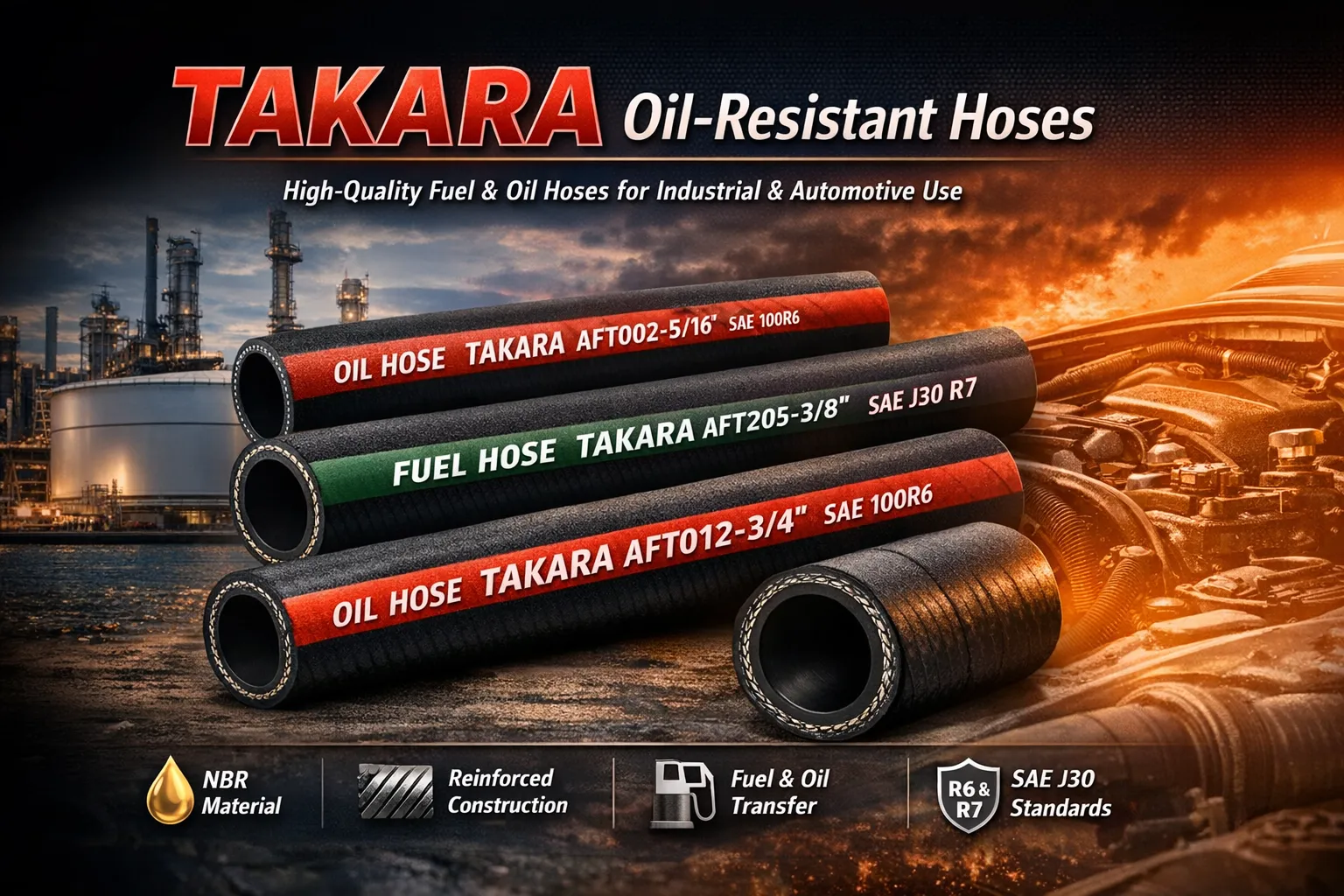 สายน้ำมัน สายกันน้ำมัน (Oil-Resistant Hose) ยี่ห้อ TAKARA